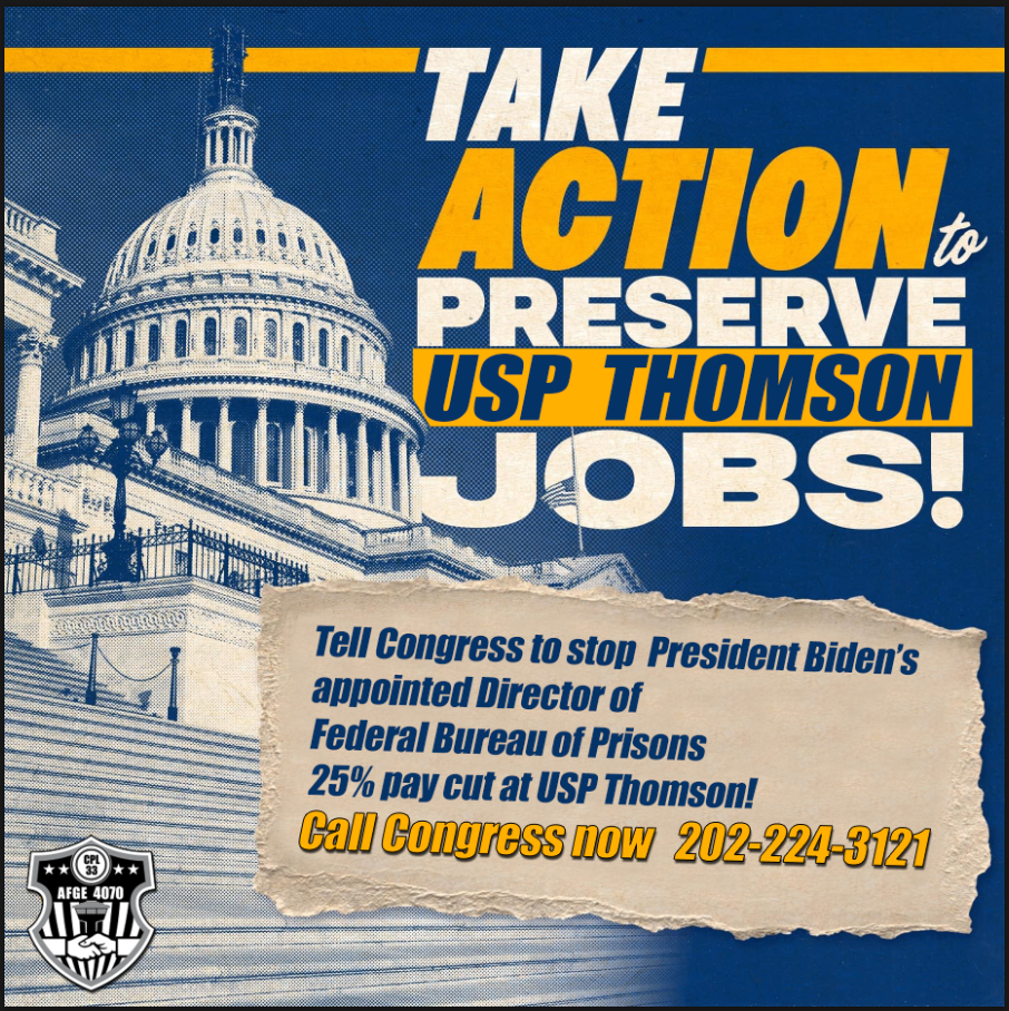 Stop The Retention/Pay Cuts At Thomson Federal Prison